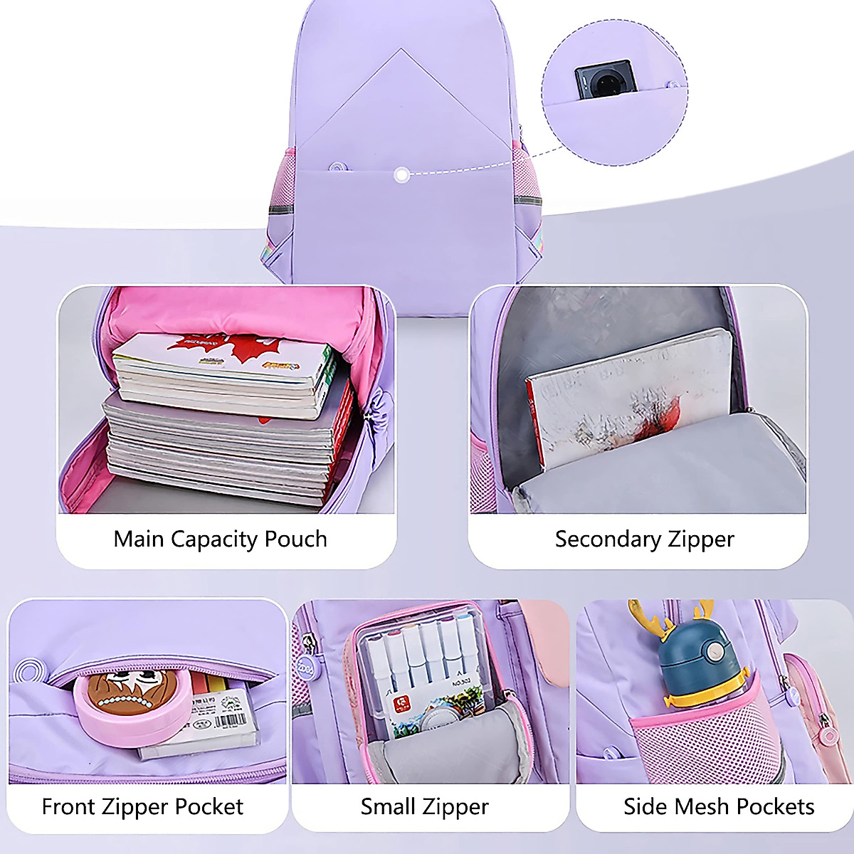 KTamiran Cute Backpack Travel Backpacks Bookbag for Women & Men Boys Girls School College Students Backpack Durable Water Resistant Blue Large