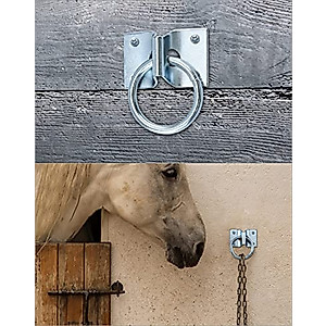 QWORK 2" Cross Tie Rings for Horse Through, 2 Pack Tie - Equestrian and Livestock Ties Loop Hay Net Loop Horse