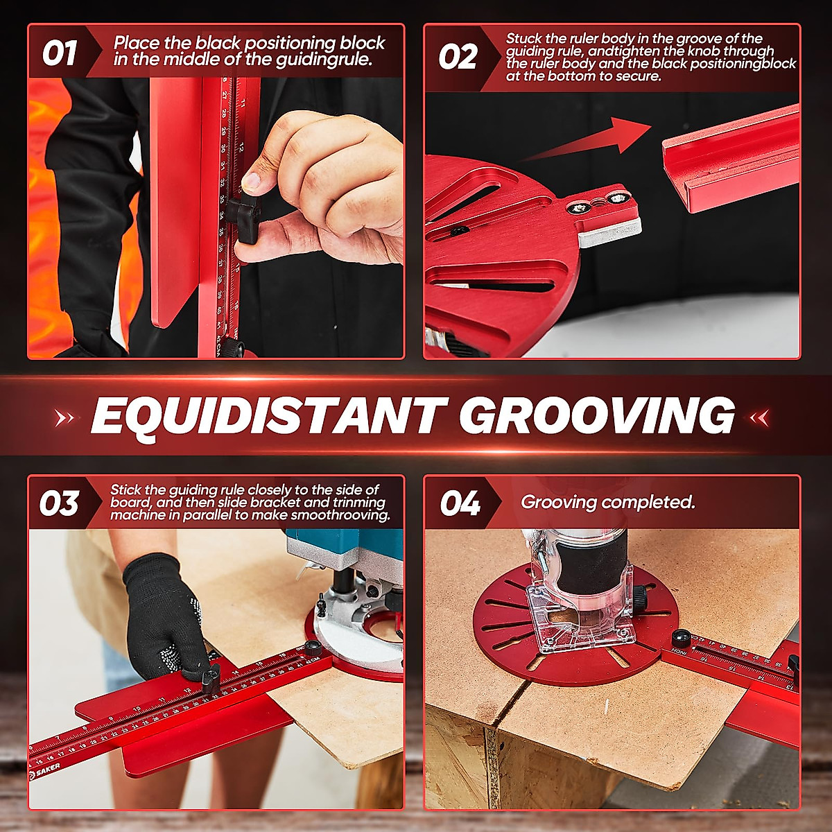 Saker Upgraded Router Milling Groove Bracket|Router Woodworking Tools|Cabinet Hardware Jig|Universal Router Circle Cutting Jig