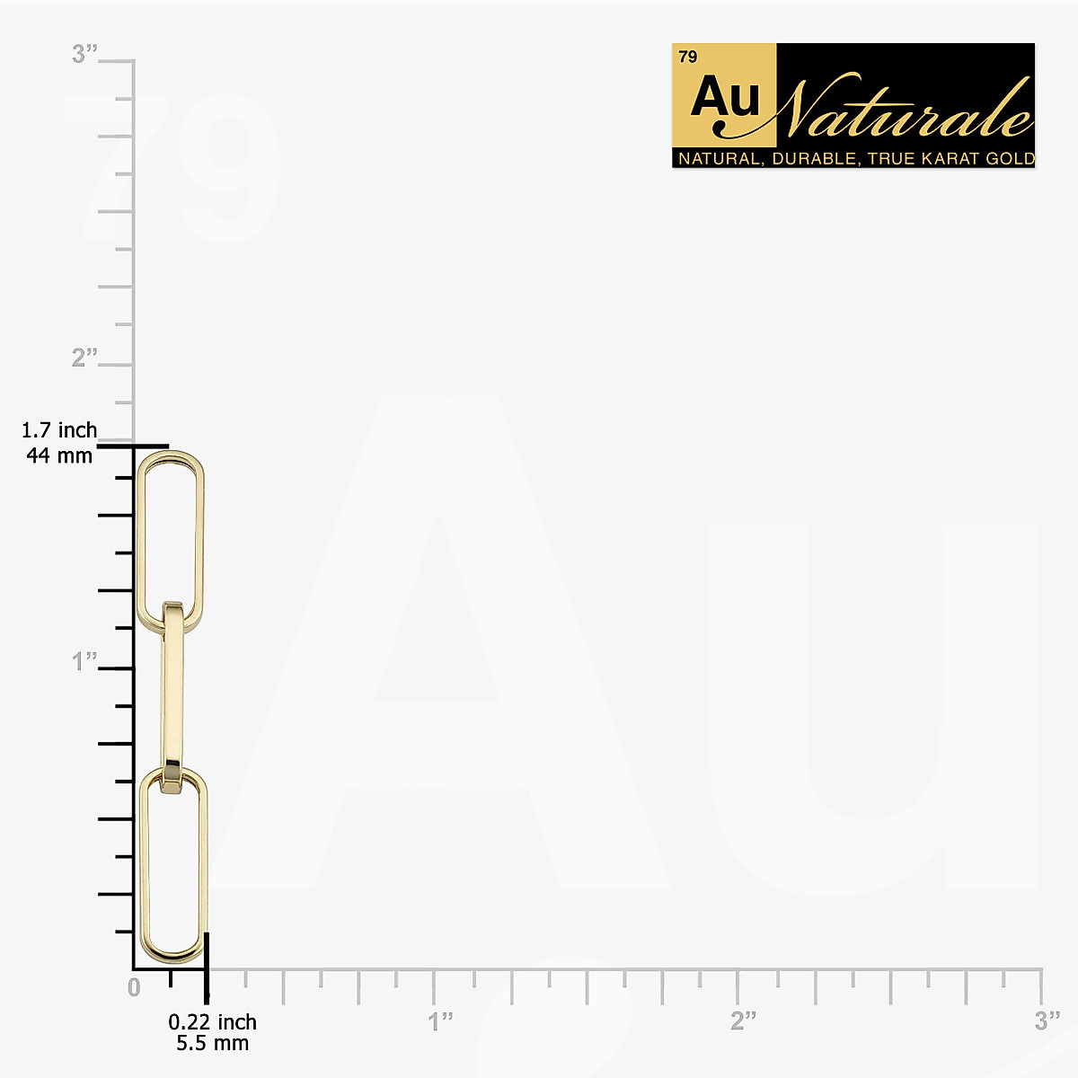 14k Yellow Gold Paper Clip Link Chain Drop Earrings (1.7 inches long)