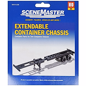 Walthers SceneMaster HO Scale Model of Extendible Container Chassis,949-4105