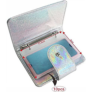 DRDS 20 Slots Nail Art Stamp Plate Holder Stamping Plates Storage Bag Cases Rainbow Practical Empty Rectangle Plates Big Size 6.0X12.0CM Organizers
