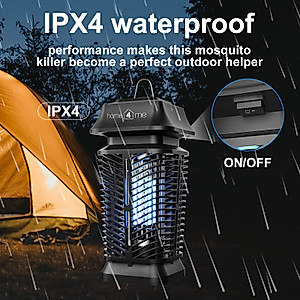 Bug Zapper Outdoor and Indoor 20W, Home4me Electric Mosquito Zapper 4000V High Powered with Switch, Waterproof Mosquito Trap Outdoor, Mosquito Killer, Fly Zapper for Backyard Patio Home