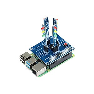 sb components PiTraffic Educational Traffic Light Add on Shield HAT for Raspberry Pi 4, 3, 2 and Zero