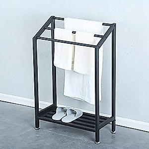 Womio Free Standing 3 Tier Metal Towel Rack,Metal Towel Bathroom Rack 3 Bars
