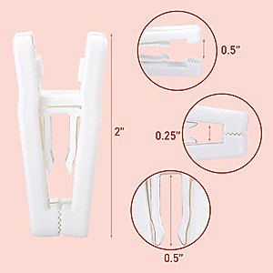 HOUSE DAY White Plastic Finger Clips for Hangers, 20 Pack Pants Hanger Clips, Strong Pinch Grip Clips for Use with Slim-line Clothes Hangers, Clips for Velvet Hangers