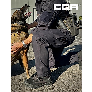 CQR Men's Military Tactical Boots, Lightweight 6 Inches Combat Boots, Durable EDC Outdoor Work Boots, Fathom 6 - Suede Black, 12