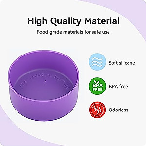 Prurex 2 Pcs Silicone Boot for Stanley Cup Tumbler 40oz & IceFlow 20oz 30oz, Bottle Bottom Sleeve Cover Compatible with Stanley Cup Accessories(Pink/Purple)