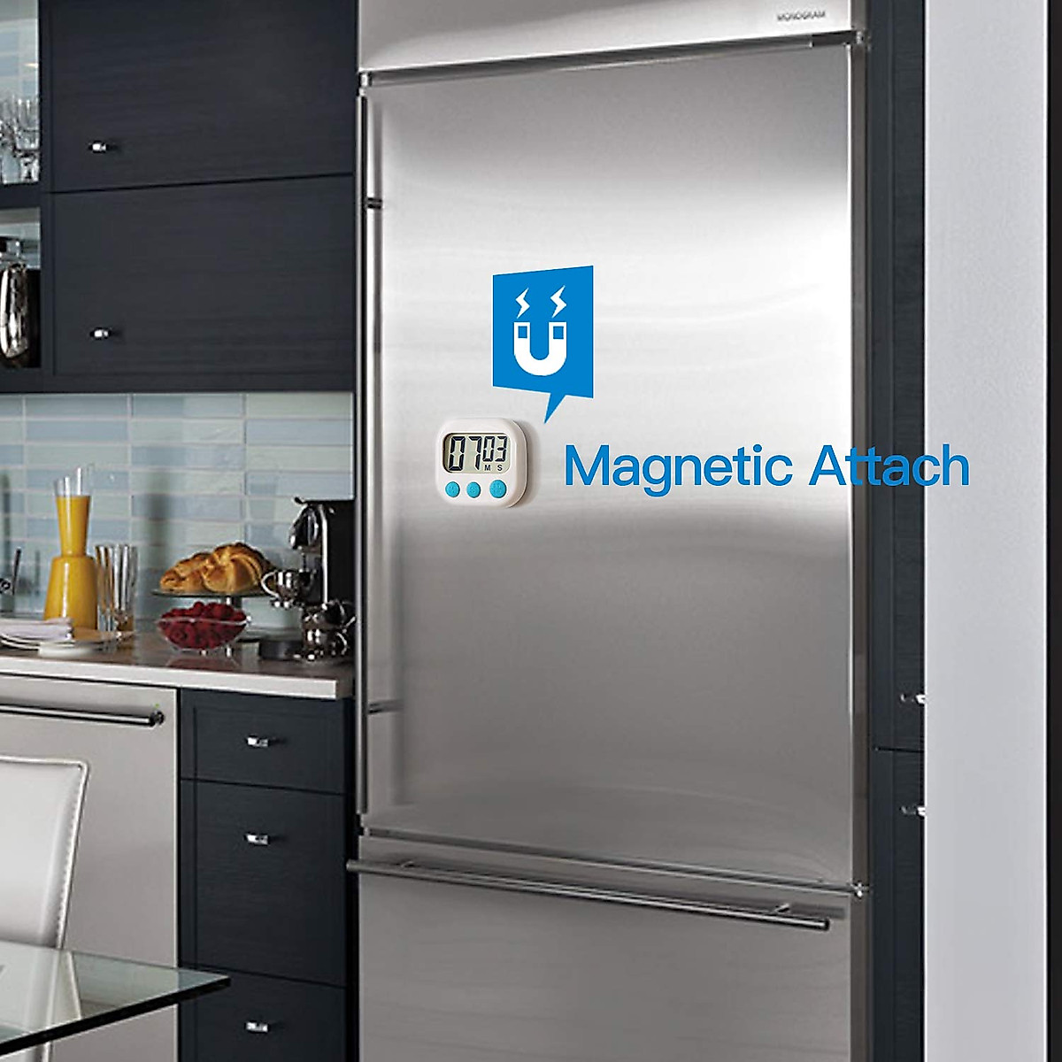 Betus Digital Kitchen Timer - Big Digits, Simple Operation and Loud Alarm - Magnetic Backing or Table Stand - Stopwatch Count Up and Down for Cooking Baking Sports Games Office