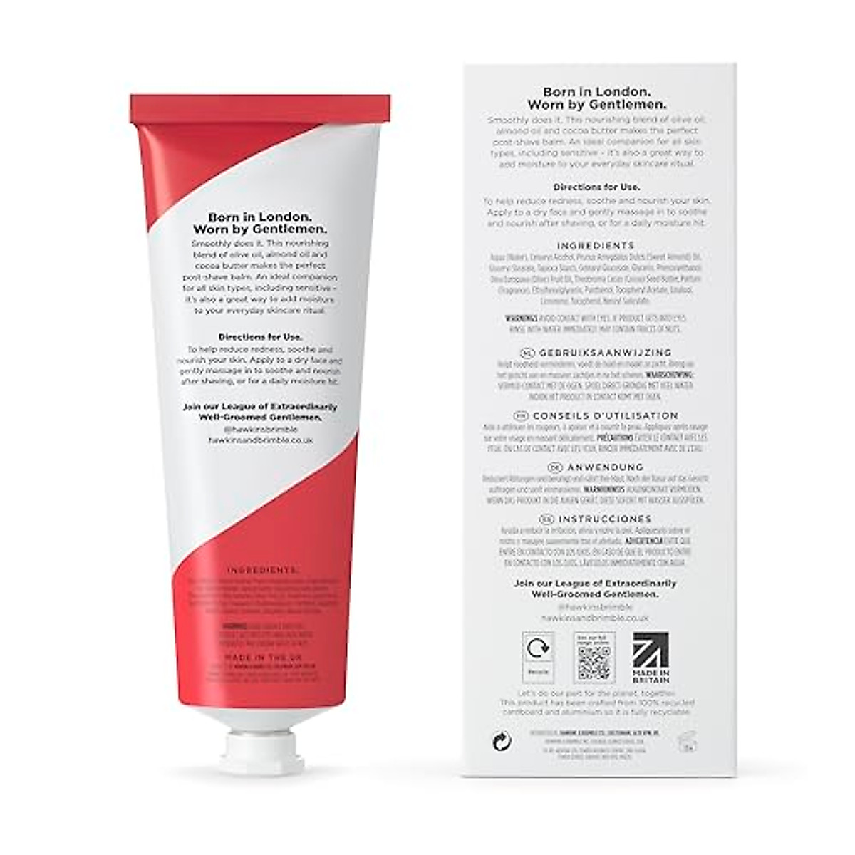 Hawkins & Brimble After Shave Balm for Men, 125 ml / 4.2 fl oz. - Post Shaving Cocoa, Almond & Olive Oil Moisturising Skin Protection | Premium British Grooming & Skincare