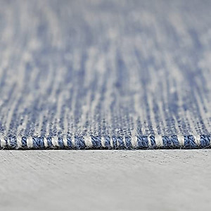 VCNY Home | Heathered Collection | Blue Flatweave Indoor/Outdoor Layering Rug, 24" x 36"