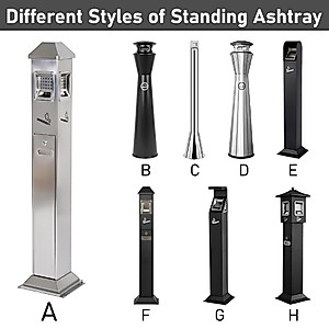 RDUIGT Commercial Stainless Steel Trash Can Outdoor Trash Receptacle with Removable Inner Bucket, All-Metal Construction, Suit for Patio Hotel Street Office Porch