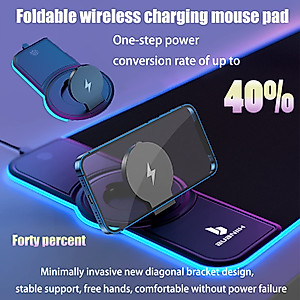 Mouse Pad,Wireless Mouse Pad Charging,Large Mouse Pad,15W Fast Charging,Extened Large Size,10 Lighting Modes for Office Mouse Pad Mobile Phone Devices,Home & Office,31.5"X11.8"(Galaxy)