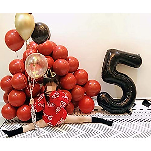 Tellpet Black Number 5 Balloon, 40 Inch