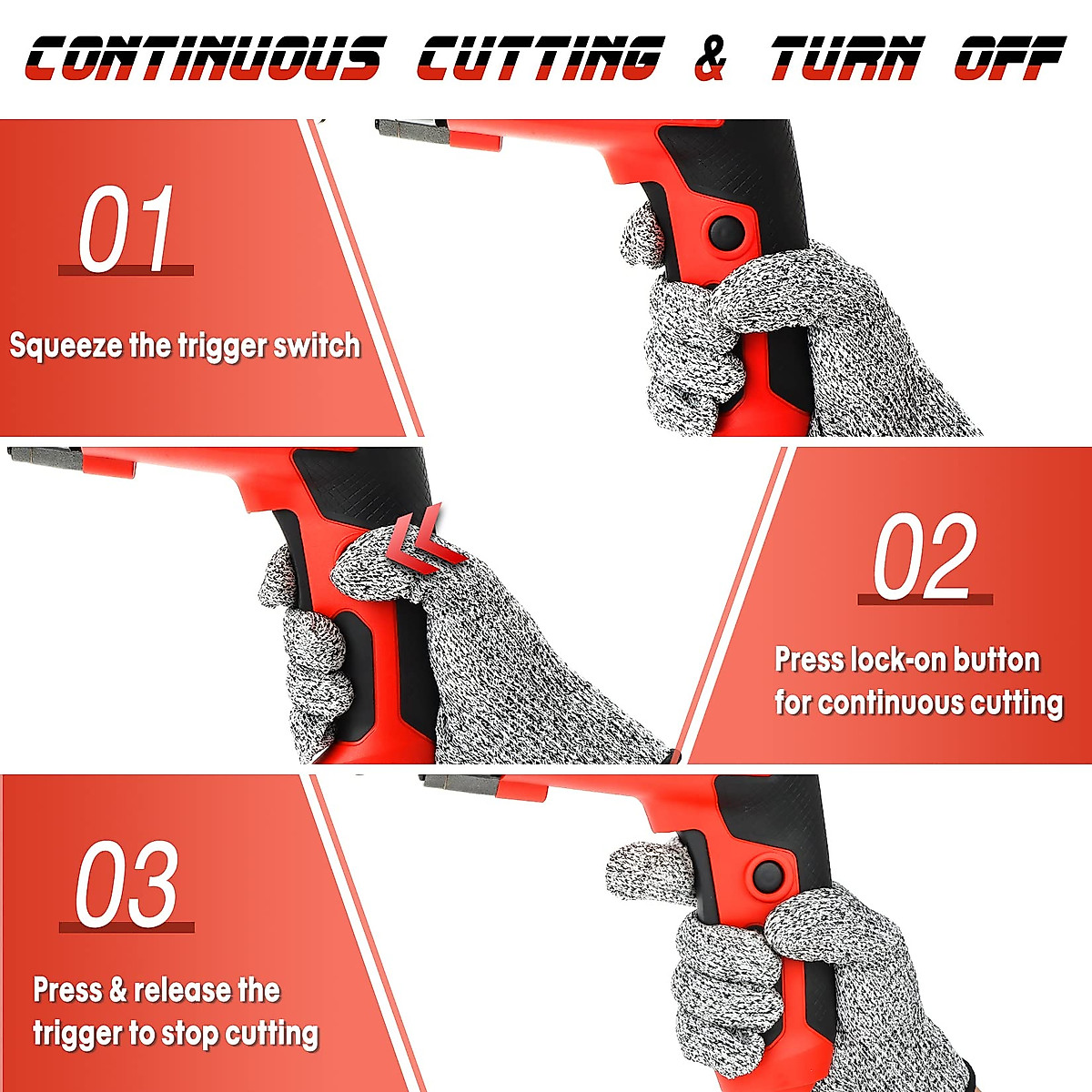 SHALL Electric Fiber Cement Siding Shear, 4.8-Amp Hardie Board Cutter with 360 Degree Swivel Head, Variable Speed & Continuous Cutting, for Cutting Cement Board, Tile Board, Backer board, 2700 SPM