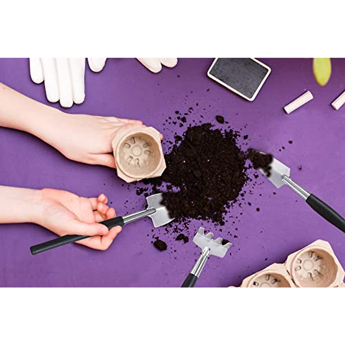 Wobodan 12 Pcs Succulent Tools Set Mini Transplanting Garden Tools Kit for Indoor Gardening Flower Pot Cactus Care