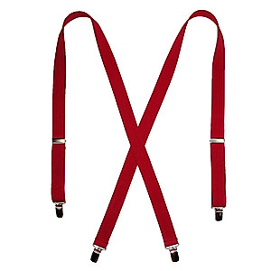 CTM® Women's Elastic Clip-End 1 Inch Basic Suspenders, Black