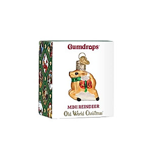 Old World Christmas Gumdrops Mini Reindeer Glass Blown Ornament for Christmas Tree