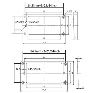 Humbucker Pickup Ring CHENJIN 1Set Black Plastic Curved Bottom Humbucker Mounting Pickup Rings Bridge and Neck Pickups Cover Frame Replacement