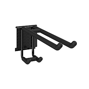 ClosetMaid ProGarage 4 Bike Storage Rack Rails Set, Helmet and Utility Hooks, Heavy Duty Wall Mount, Black