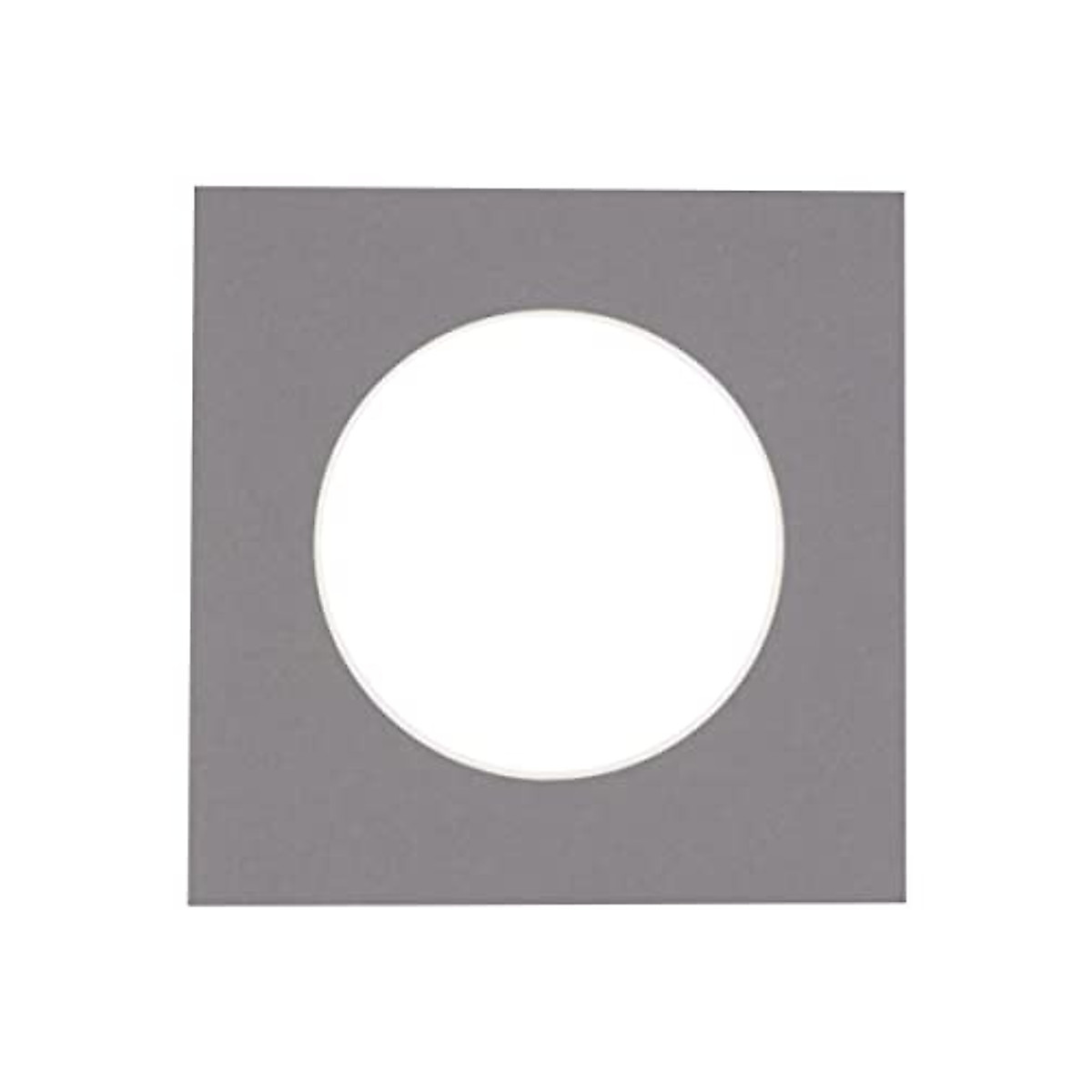15x15 Mat Bevel Cut for 11x11 Photos - Precut Charcoal Circle Shaped Photo Mat Board Opening - Acid Free Matte to Protect Your Pictures - Bevel Cut for Family Photos, Pack of 1 Matboard Show Kit With
