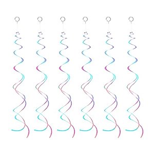 30 Pieces Iridescent White Hanging Swirls, Foil Swirl Hanging Decorations Plastic Steamers for Ceiling, Dangling Whirls Wedding Baby Shower Birthday Party Decorations