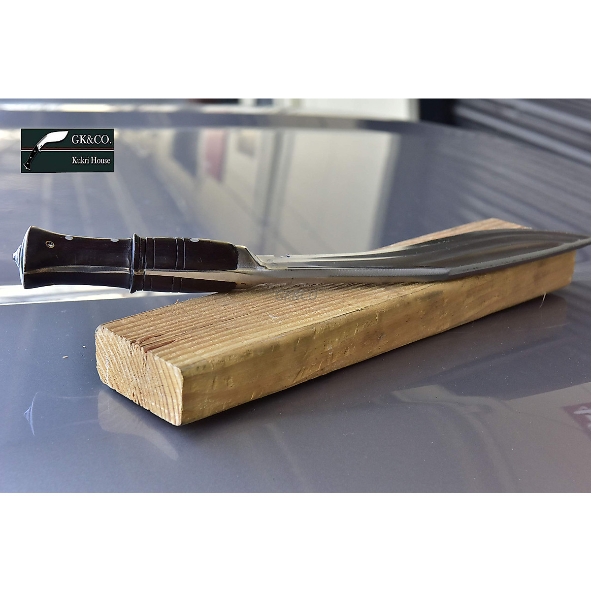 GK&CO. Kukri House Genuine Kukri/khukuri - Authentic 12" 3 Chirra (3 Fuller) The Beast, Full Tang Wooden Handle, Black Leather Sheath Khukuri- Handmade in Nepal Imported