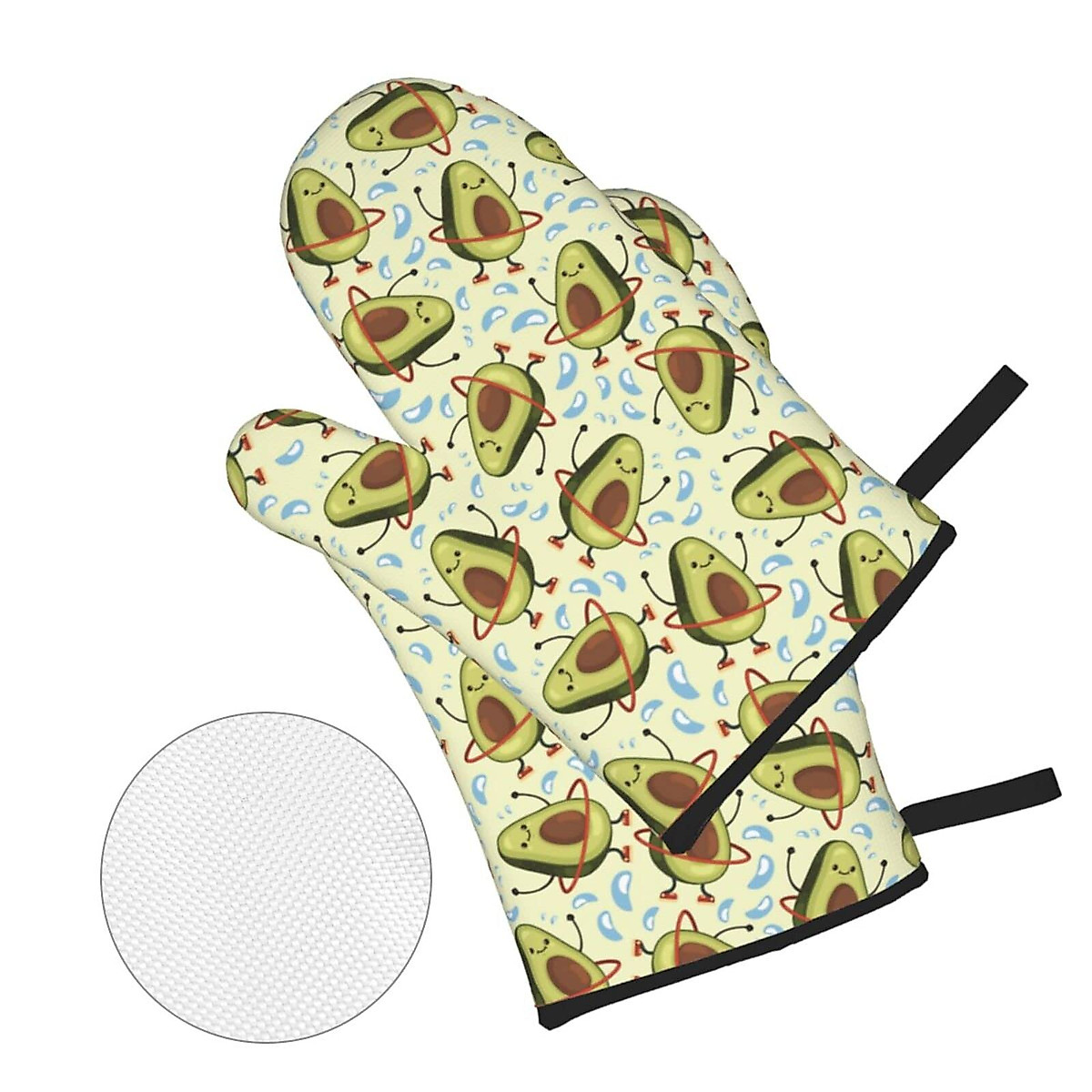 Avocado Oven Mitts and Pot Holders Heat Resistant 4 Pcs Sets Waterproof Non-Slip for BBQ Cooking Baking Grilling