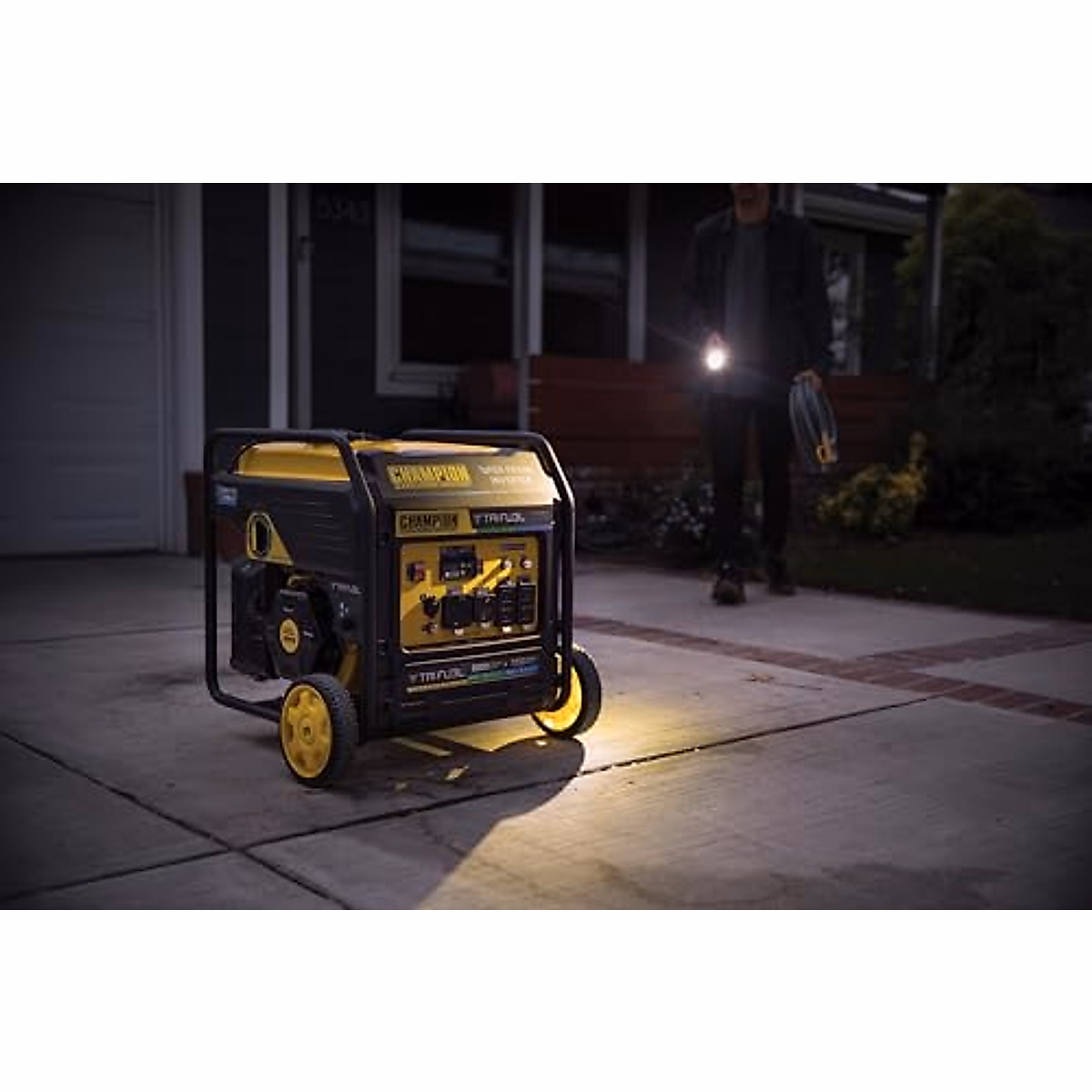 Champion Power Equipment 201176 9000-Watt Electric Start Tri-Fuel Open Frame Inverter Generator with CO Shield