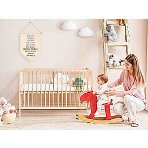 I Am Kind I Am Brave I Am Smart- Kid Affirmation Gift- Canvas Hanging Pennant Flag Banner Wall Sign Decor Gift for Nursery Baby Kids Girl Boy Teen Bedroom Playroom Front Door- Birthday Christmas Gift