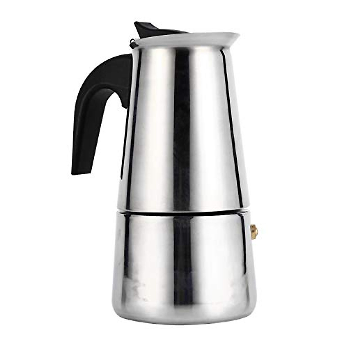 100ml/200ml/300ml/450ml Stainless Steel Moka Pot Espresso Greca coffee maker for Induction gas or electric Stove Home Office Use Silver(200ml)