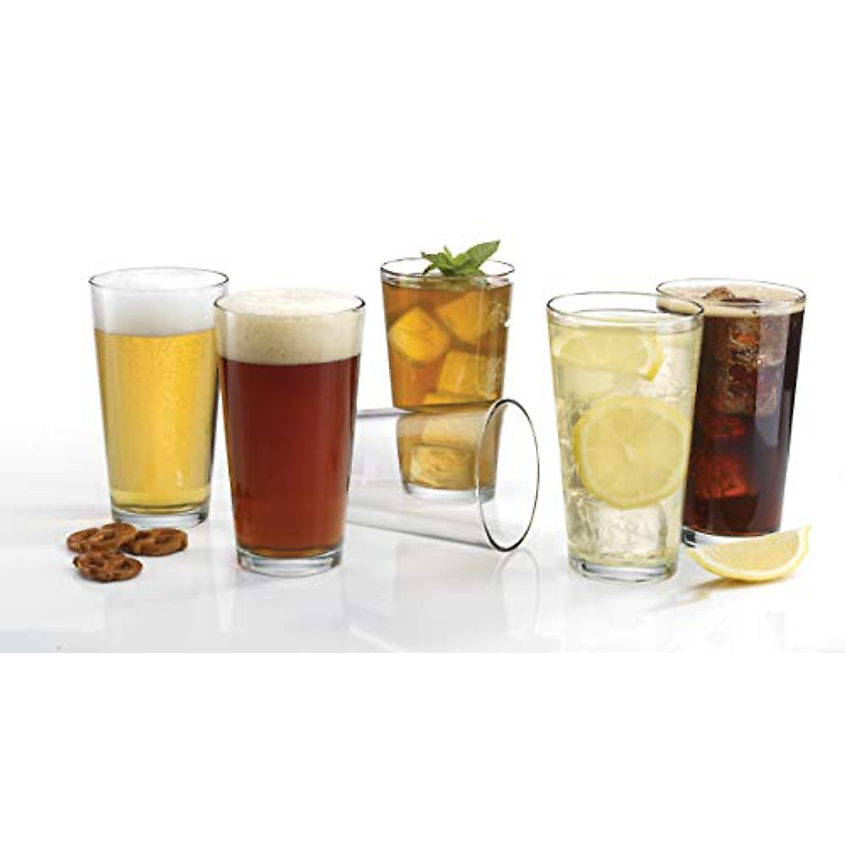 Luminarc Pub Beer Glass, 16-Ounce, Set of 9 (Buy 8, get 1 Free)