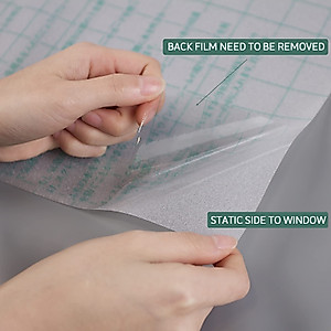 Privacy Window Film, HOMIDEK Frosted Glass Window film,Sun UV Blocking Static Cling Removable Frosting Window Tinting Film for Bathroom, Home,Office,Non-Adhesive(17.5"x78.7")