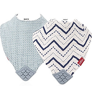 Baby Bibs - 3 Pc Muslin Bibs - Reversible 100% Natural Cotton Teething Bib - Baby Bibs For Girls And Boys, Baby Essentials