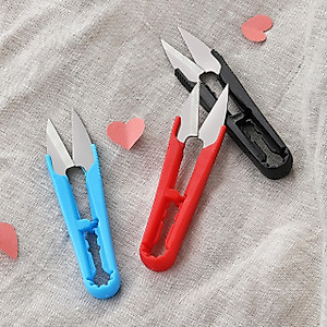 3PCS Sewing Scissors, JJOO Yarn Thread Cutter Mini Small Snips Trimming Nipper, Great for Sewing, DIY Supplies (Blue, Red, Black)