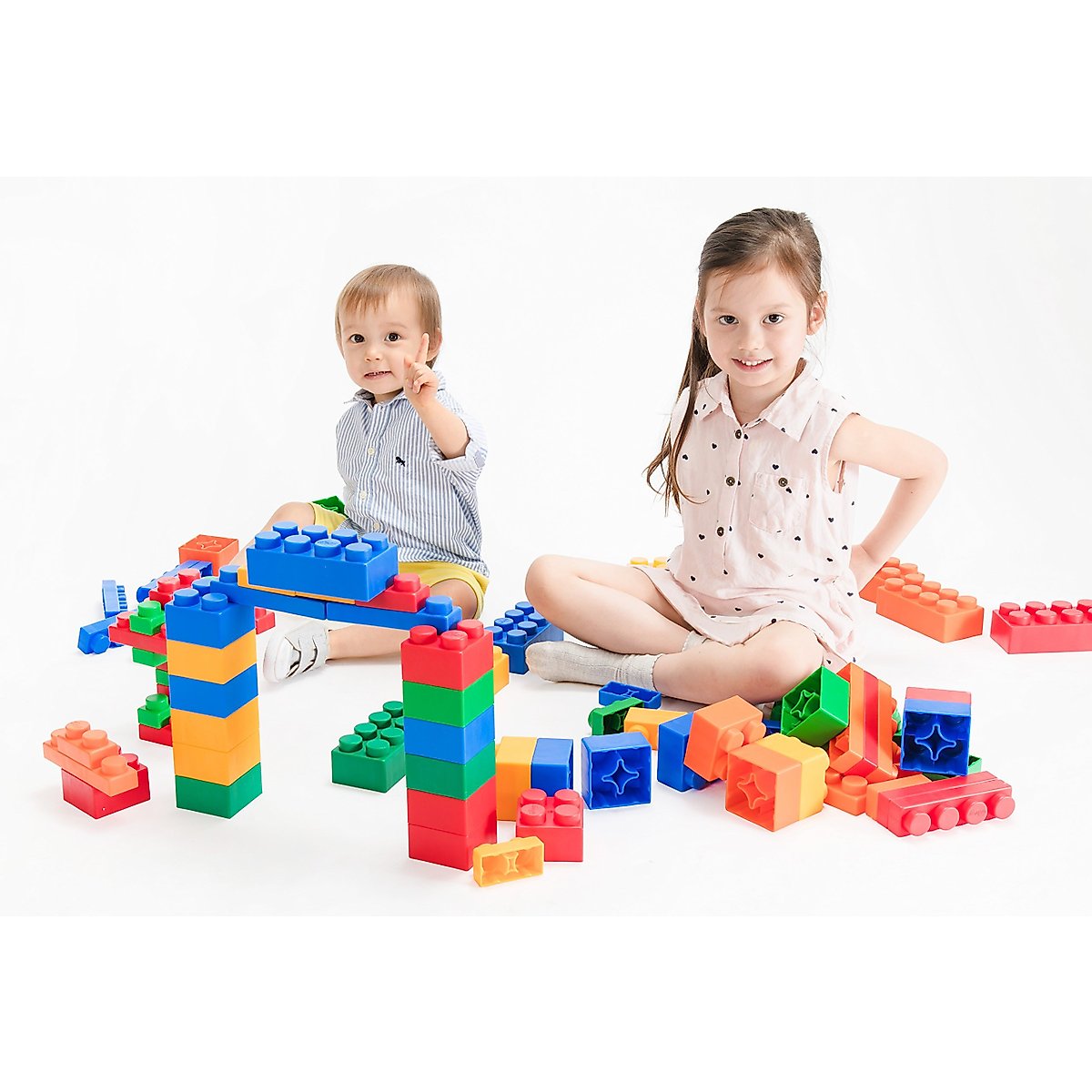UNiPLAY Mix Soft Building Blocks - 24-Piece Set for Infant Early Learning, Cognitive Development, and Toddler Creative Play - Ages 3 Months+