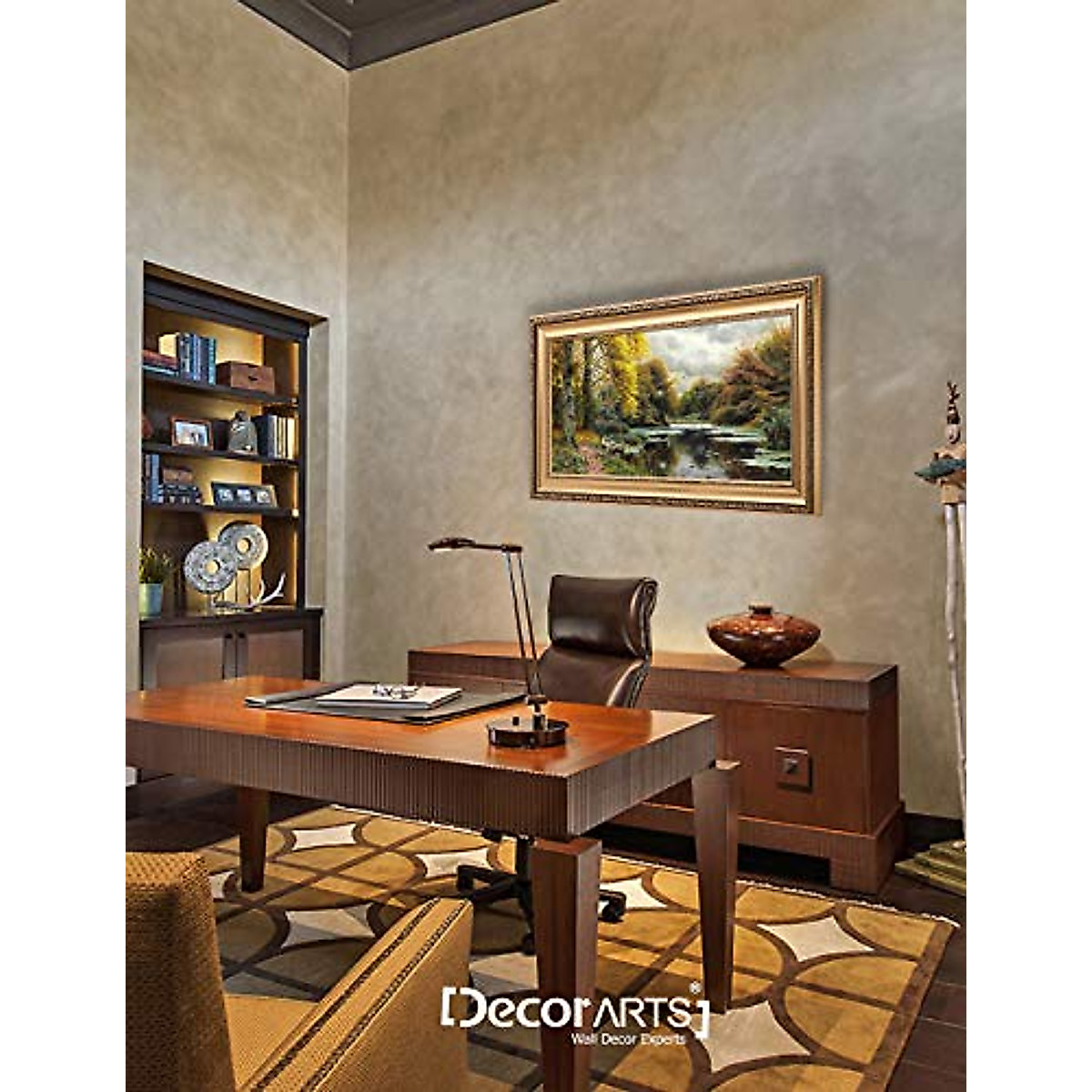 DECORARTS - River Landscape 1903, by Peder Mork Monsted Oil Painting Reproductions. Giclee Print Stretched Framed size: 36x22