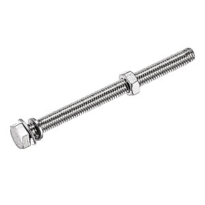 uxcell M8 x 90mm Hex Head Screws Bolts, Nuts, Flat & Lock Washers Kits, 304 Stainless Steel Fully Thread Hexagon Bolts 4 Sets