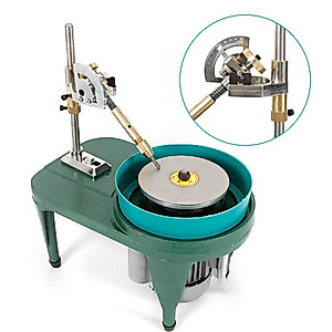Gem Faceting Machine, 2800RPM Jade Stone Angle Machine 110V 180W Jade Grinding Polishing Machine Rock Jewelry Polisher Flat Grinder with Manipulator for Jewelry Making Polishing & Buffing