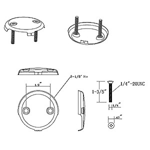 Universal Bathtub Drain Two Hole Overflow Faceplate with SS304 Screws Bathtub Overflow (Brushed Nickel)