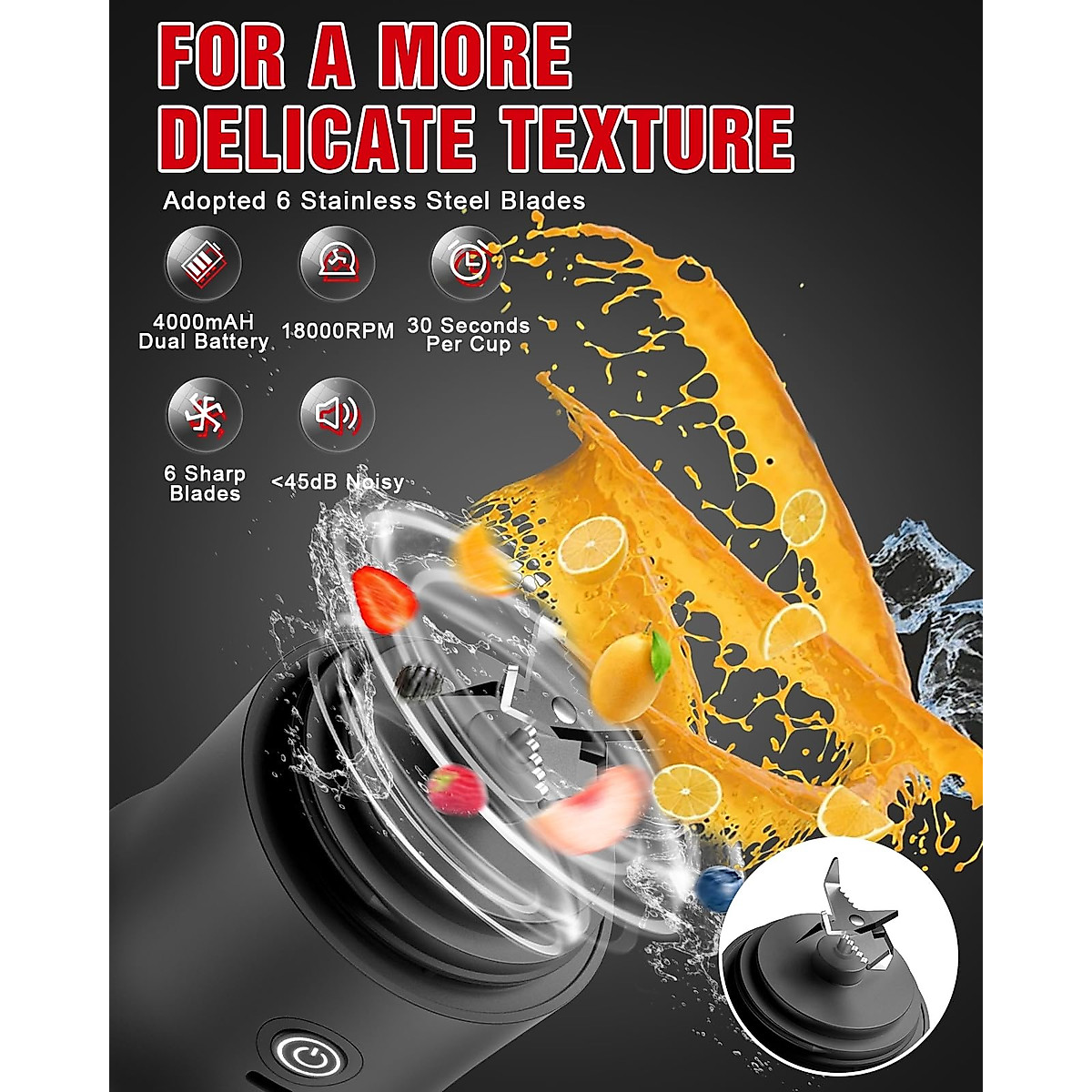 Personal Blender, Portable Blender for Shakes and Smoothies with 6 Blades, 20 Oz Mini Blender Portable with USB Rechargeable, Made with BPA-Free Material Personal Blender for Kitchen, Home, Gym