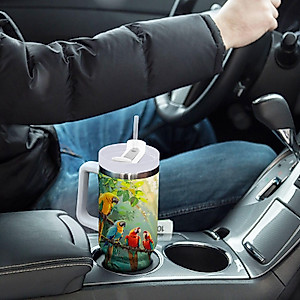 ODAWA Forest Birds Travel Coffee Tumbler Reusable Tumbler with Lid Insulated Coffee Cups