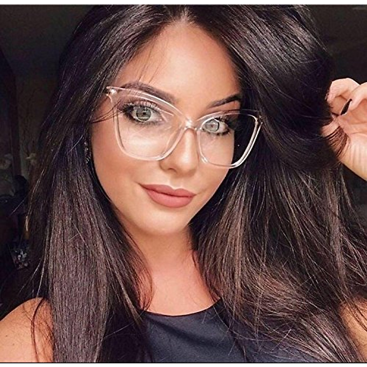 FEISEDY Oversized Cat Eye Glasses Frame with Clear Lenses Eyewear for Women B2460