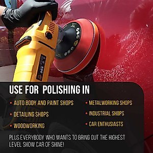 Dura-Gold Pro Series 6" Super Soft Flexible Edge Polishing Buffing Hook and Loop Backing Pad, 5/8" - 11 Threads - Rotary Polisher Buffer Backup Pad, Attach Foam Wool Buff Pads Automotive Car Detailing