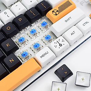 MOLGRIA Virtual War Keycaps 123 Set for Gaming Keyboard, PBT XDA Profile Dye Sublimation Custom Keycaps for Gateron Kailh Cherry MX Switch 104/87/71/61 60 Percent Keyboard(Central Black)