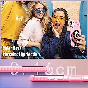 Toycamp for Samsung Galaxy A13 5G Case with Ring Kickstand, Cute Design for Women Girls Girly Boys Teens Skeleton Skull Cartoon Print Case (6.5 Inch)