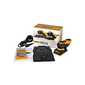 Mirka DEOS Direct Electric Orbital Sander Tool 353XCV / 3 inch x 5 inch / 3mm orbit/Dust-free Sanding / MID3530201US, Yellow, Black