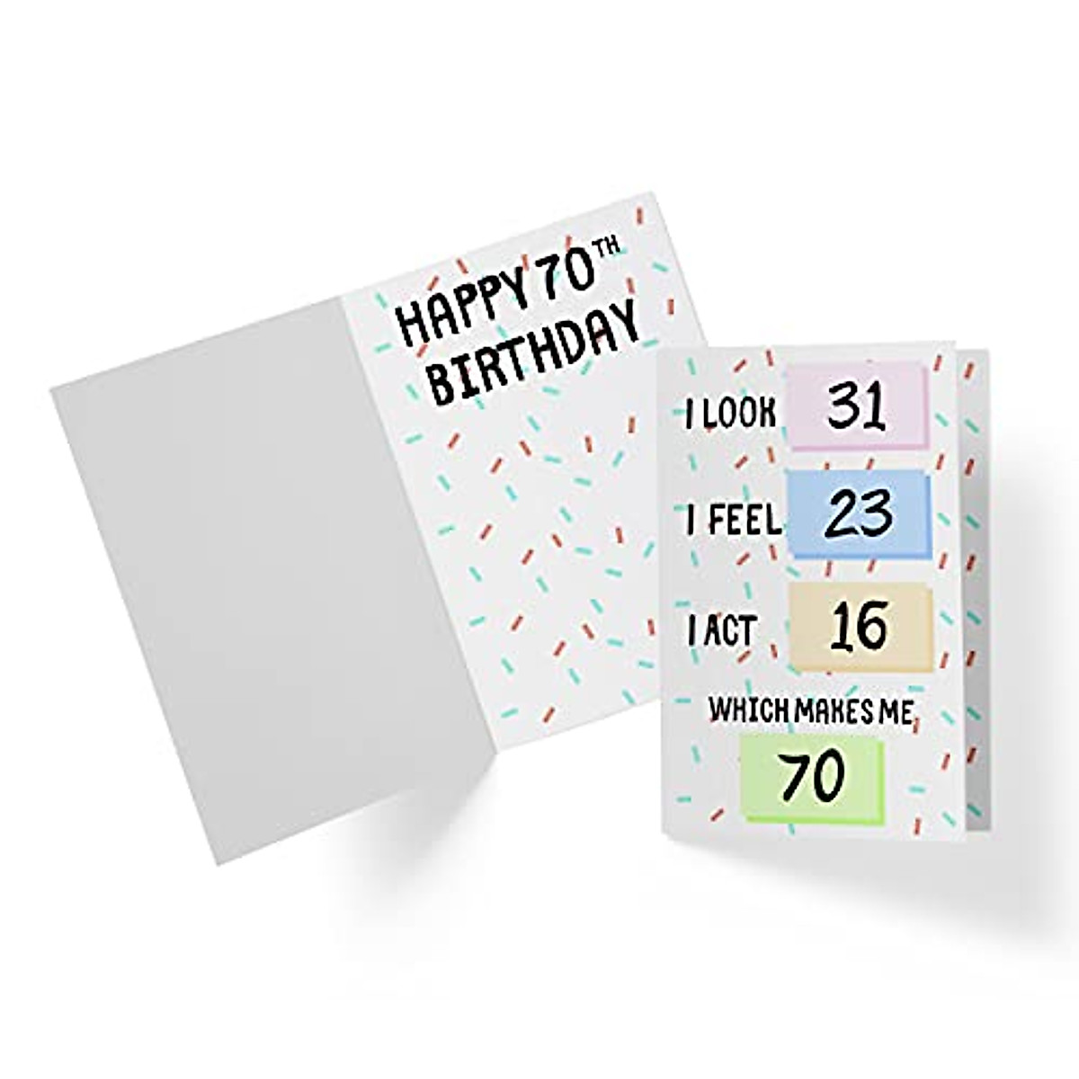 Funny 70th Birthday Cards For Women Or Men – For Friends, Family, Lover, Etc. – Funny Birthday Cards 70 years old – Perfect Funny Birthday Cards 70th Anniversary – With Envelope - One Card (1)