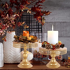 weharnar Set of 2 Cake Stand for Dessert Table Cake Plate Tray for Wedding Birthday Baby Shower Christmas Party, Cake Stand 12" 10"