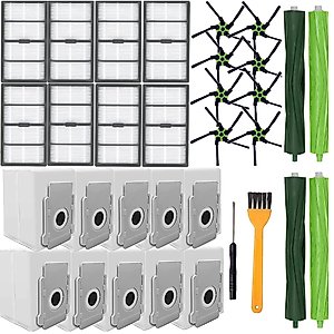 Loerthy Replacement Parts Kit Compatible with Roomba s9(9150),s9+(9550),s Series Vacuum Cleaner.Pack of 2Set of Multi-Surface Rubber Brushes,8 Side Brushes8Filters,10 Dust Bags,2 Tools…